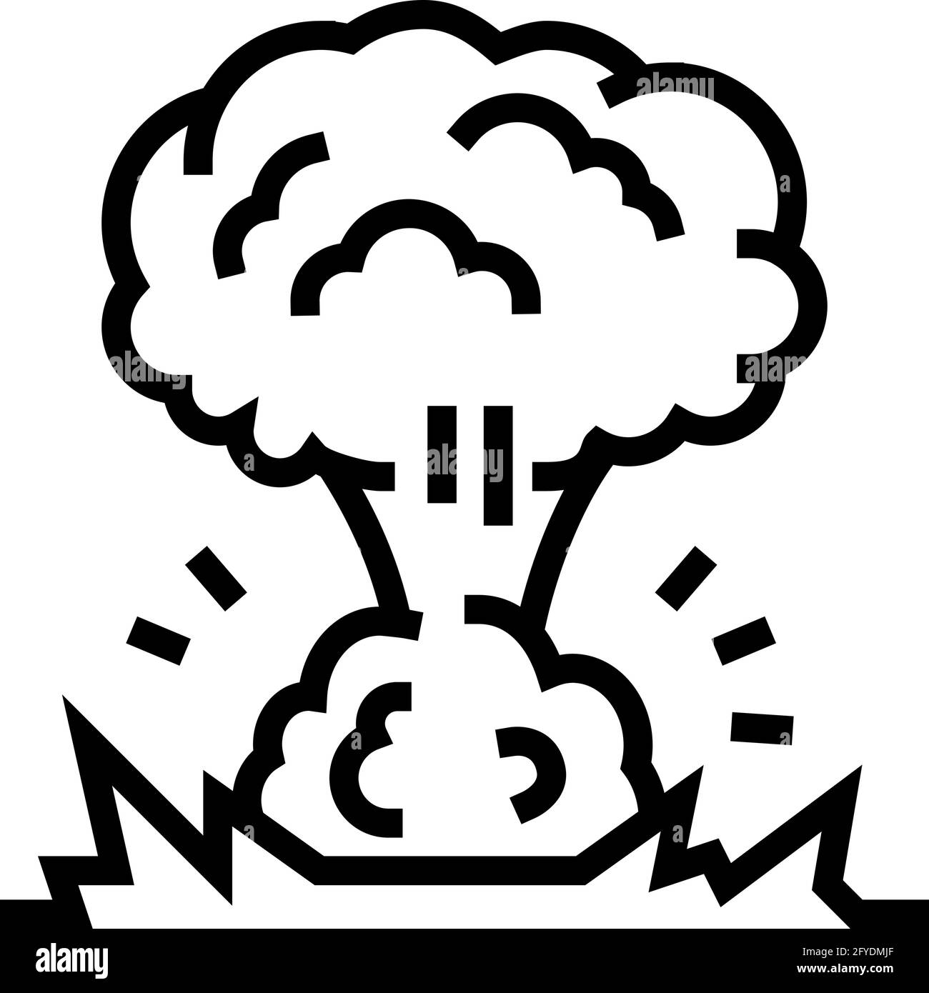 explosion smoke line icon vector illustration Stock Vector Image & Art ...