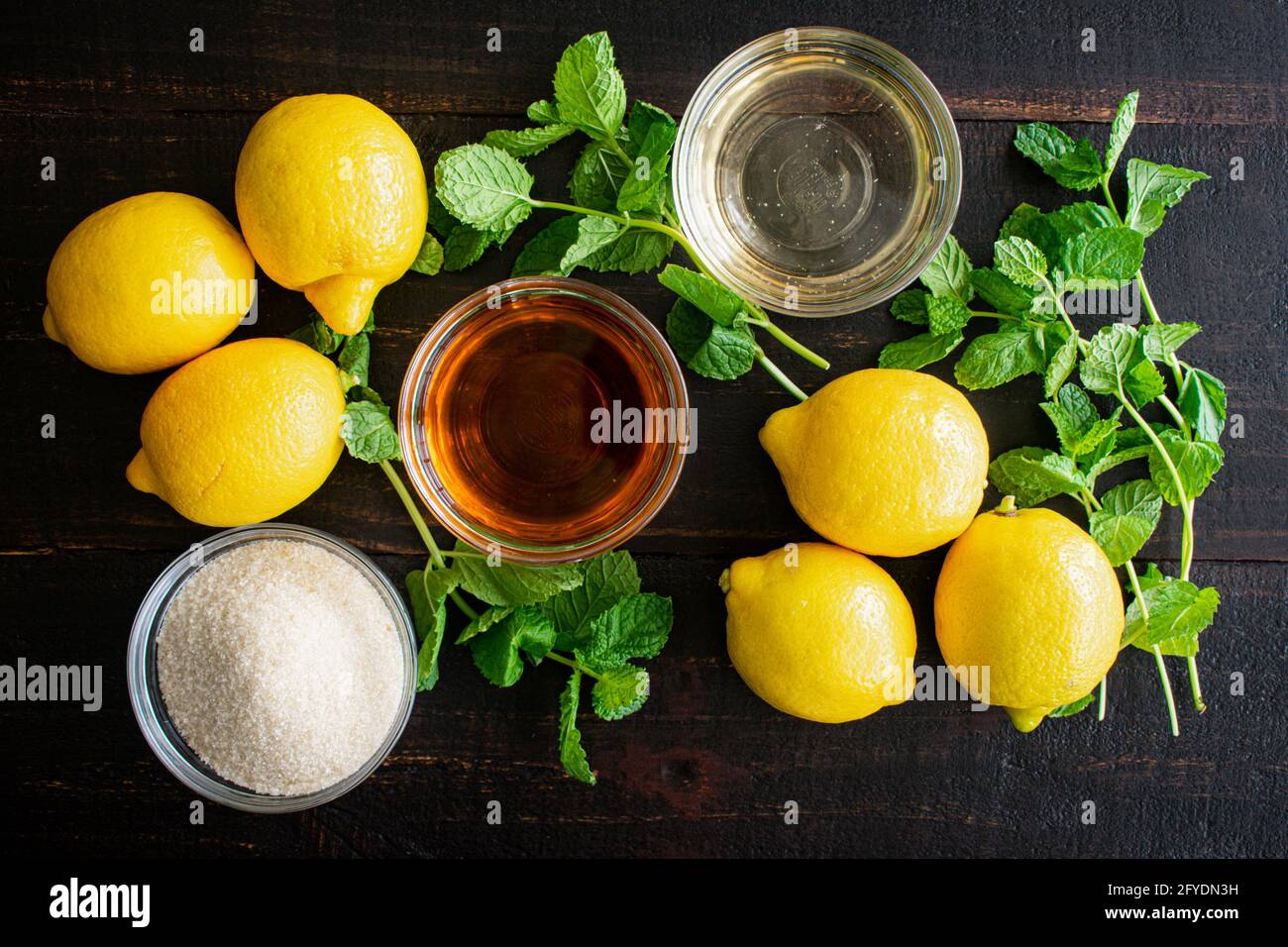 Kentucky Lemonade Cocktail Ingredients: Bourbon, sugar, mint, and ...