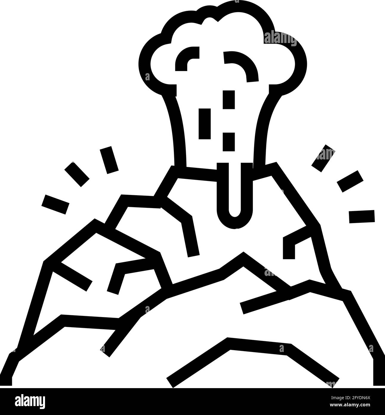 Volcano explosion icon outline Cut Out Stock Images & Pictures - Alamy