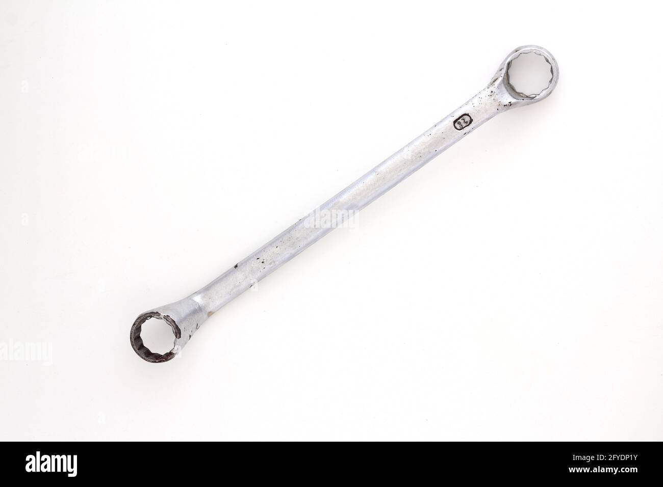 Stainless steel wrench isolated on white background. Top view Stock ...