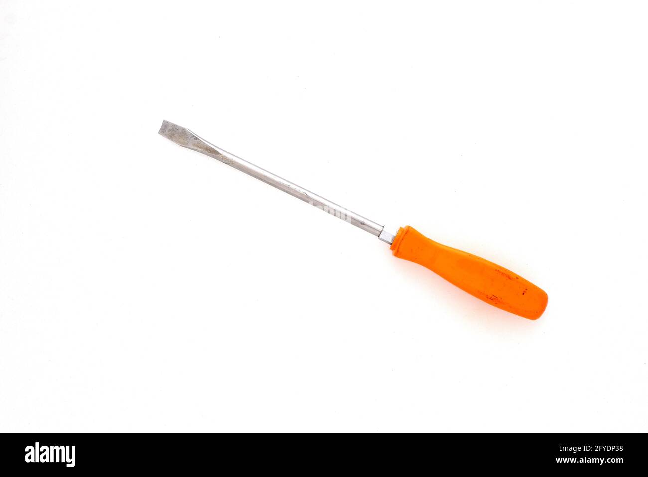 Screwdriver with rubber handle on white background Stock Photo - Alamy