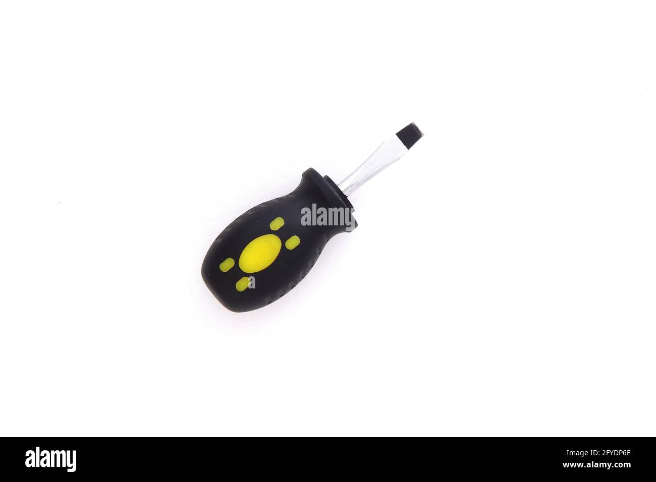 Screwdriver with rubber handle on white background Stock Photo - Alamy