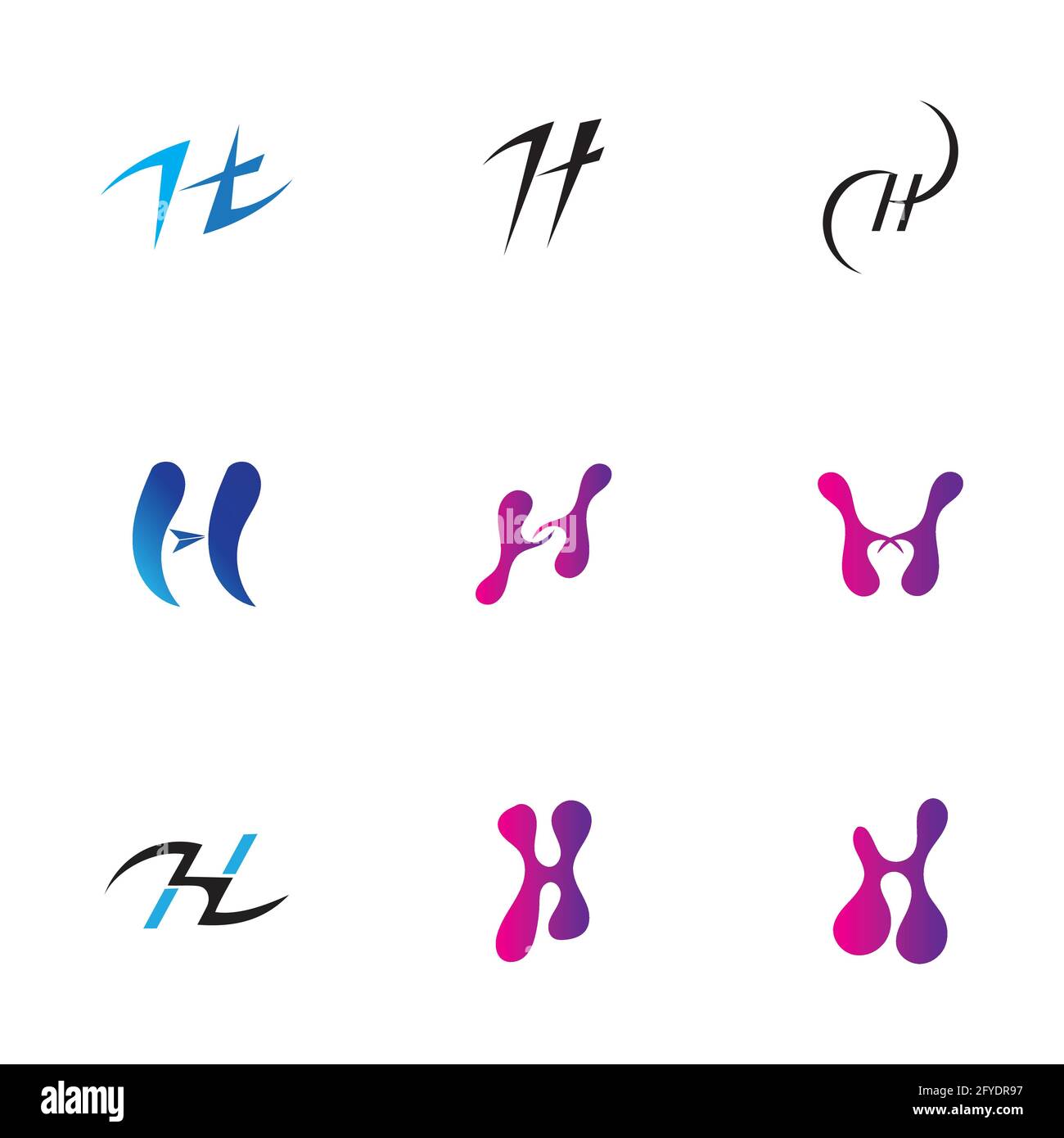 set of Letter H logo icon vector design template Stock Vector Image ...