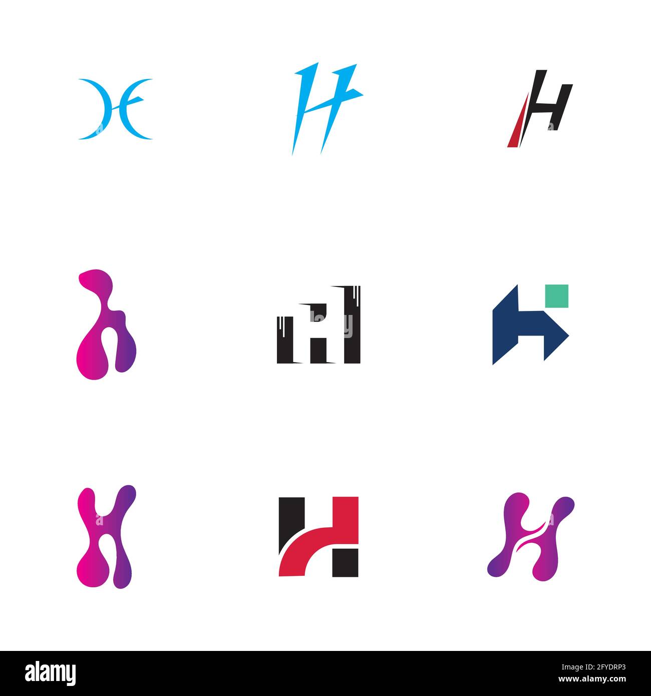 set of Letter H logo icon vector design template Stock Vector Image ...