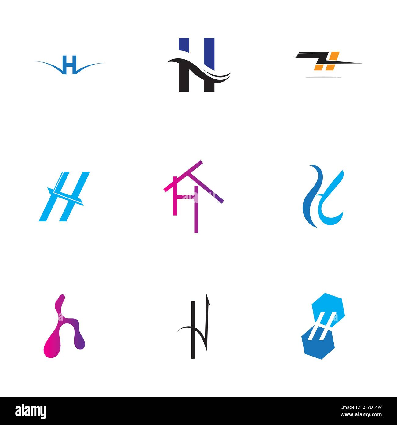 set of Letter H logo icon vector design template Stock Vector Image ...