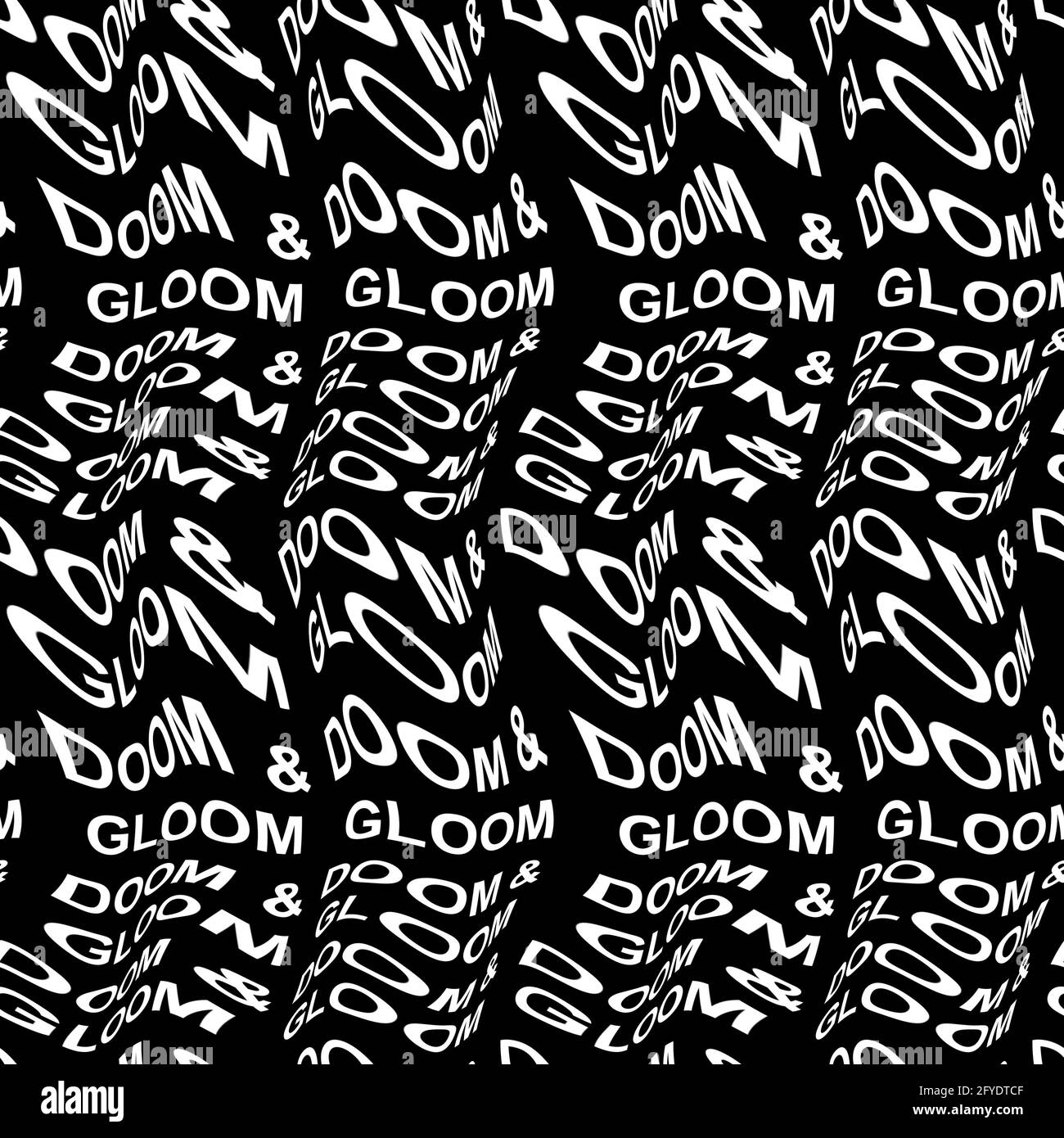 DOOM and GLOOM words warped, distorted, repeated, and arranged into ...