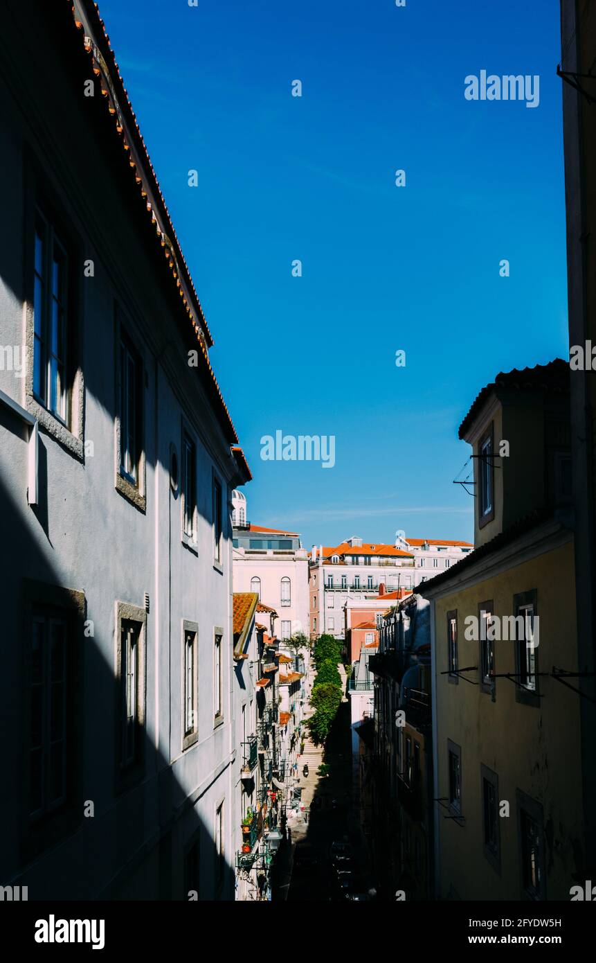 Vertical shot of buildings in Lisbon, Portugal Stock Photo - Alamy