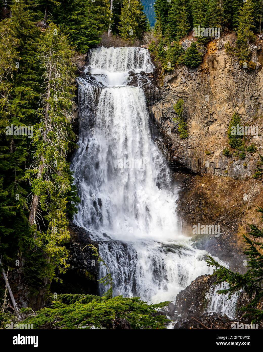Spring snow melt makes for beautiful Alexander Falls, a waterfall on ...