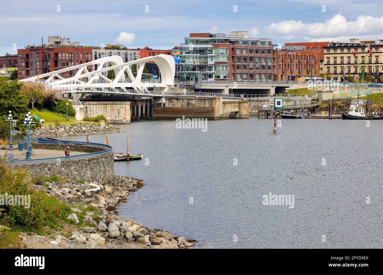 View of the Johnson Street Bridge from Vicwest, Victoria, BC, Canada ...