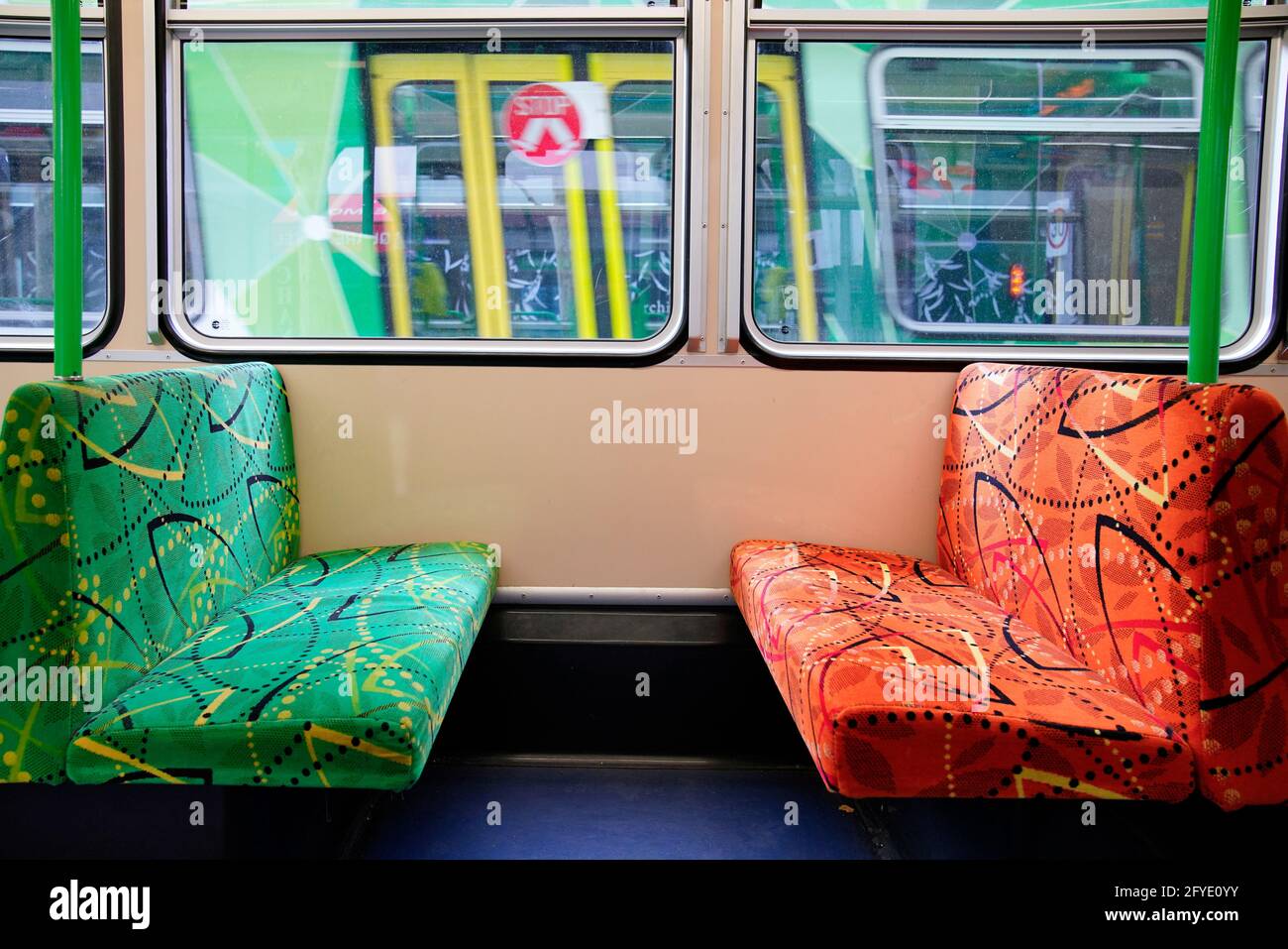 Empty tram seats hi-res stock photography and images - Alamy
