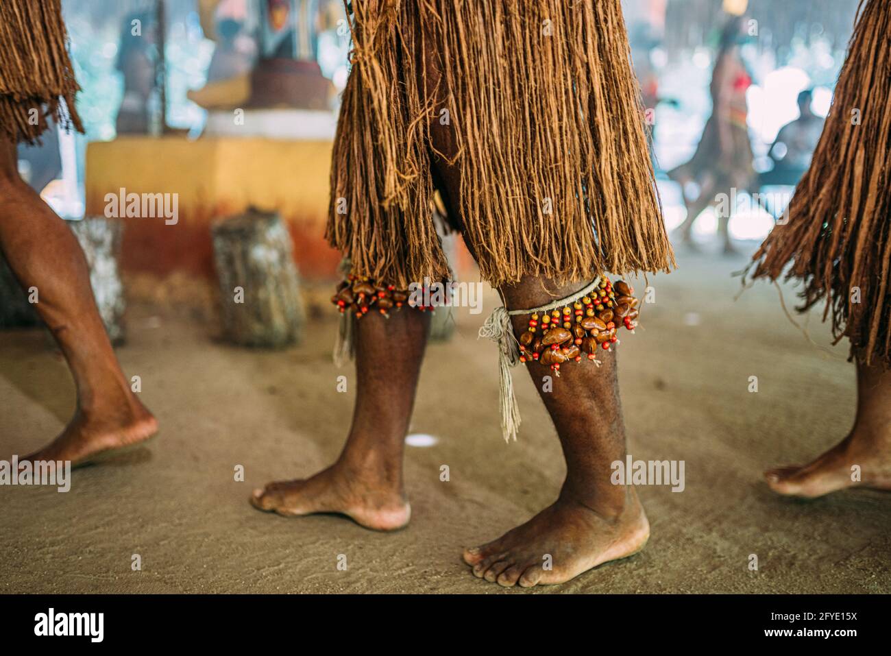 Pataxo Indian in the south of Bahia. Traditional clothing from the ...