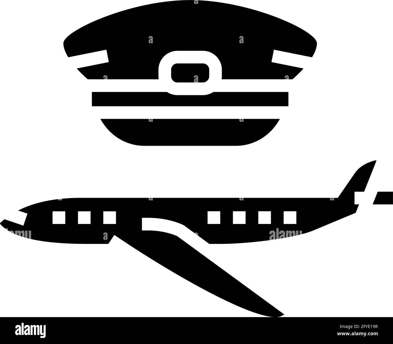commercial aviation flight school glyph icon vector illustration Stock ...