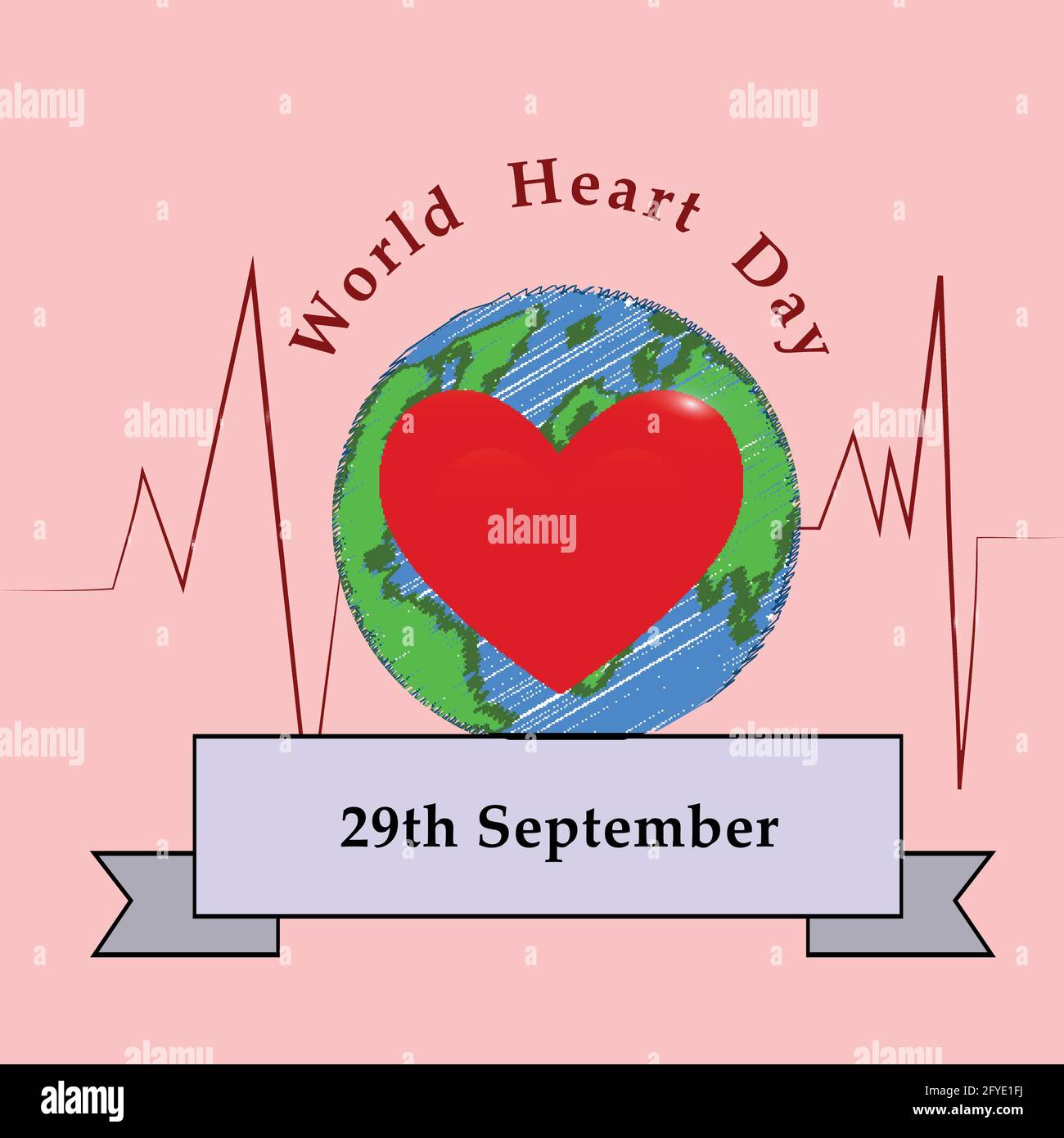 World Heart Day Background Stock Vector Image & Art - Alamy
