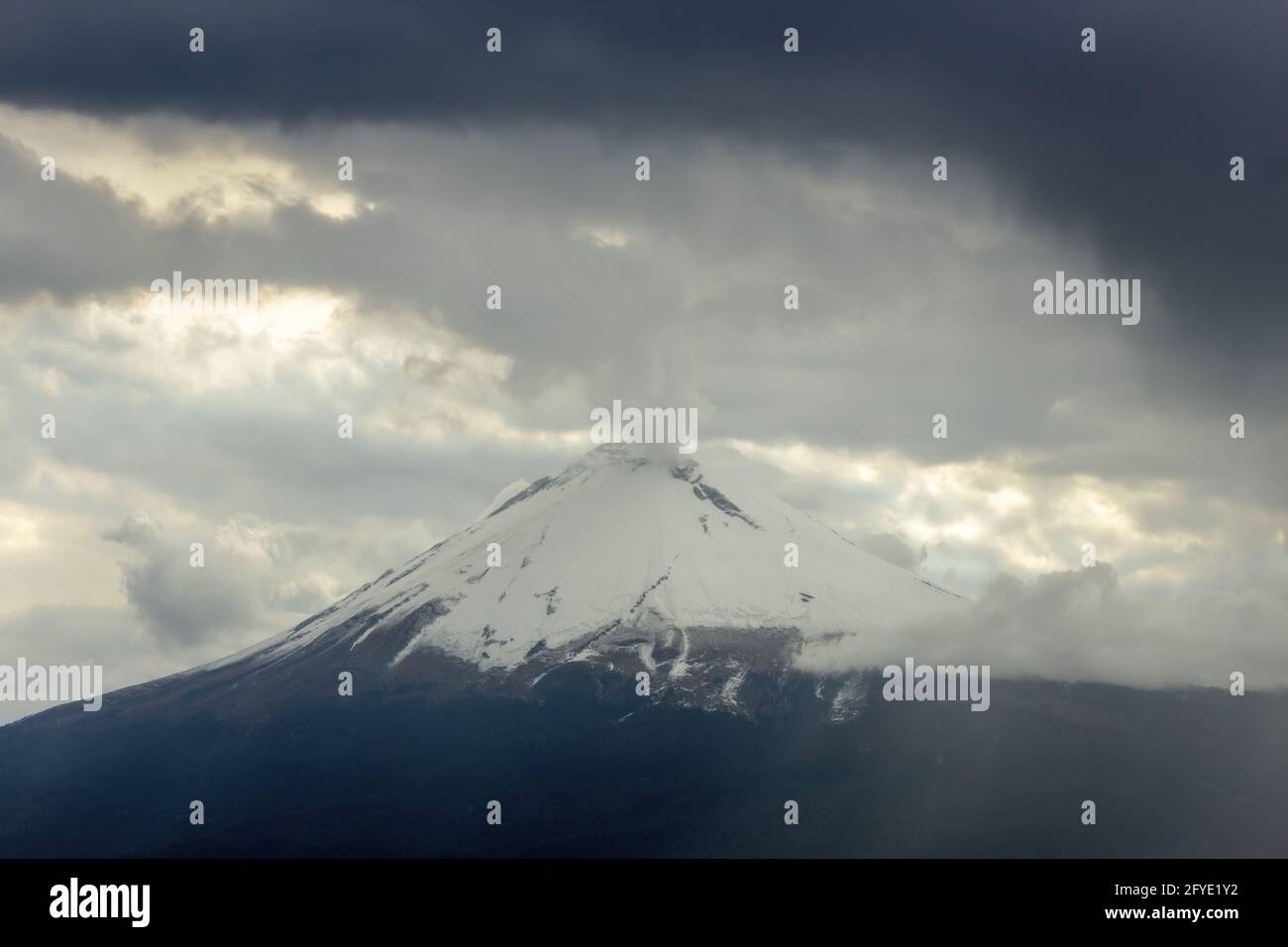 Mesmerizing view of an active Popocatepetl volcano in Mexico Stock ...