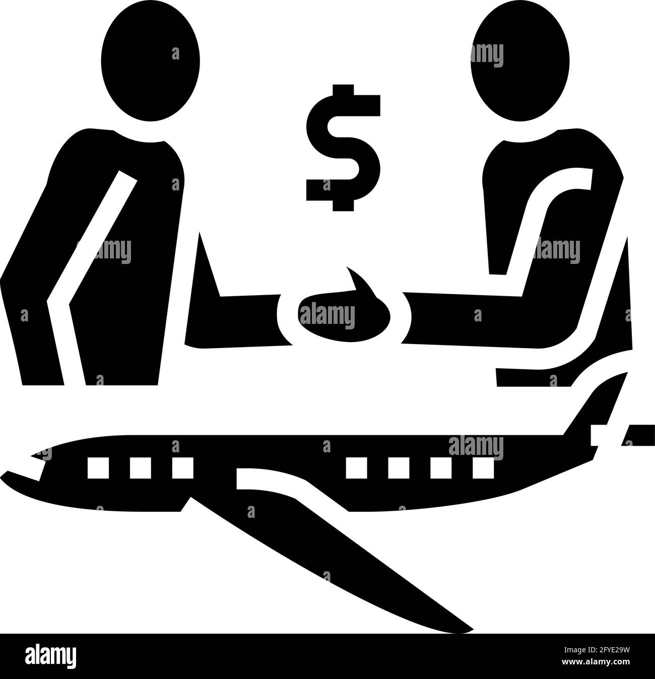 charter flight glyph icon vector illustration Stock Vector Image & Art ...