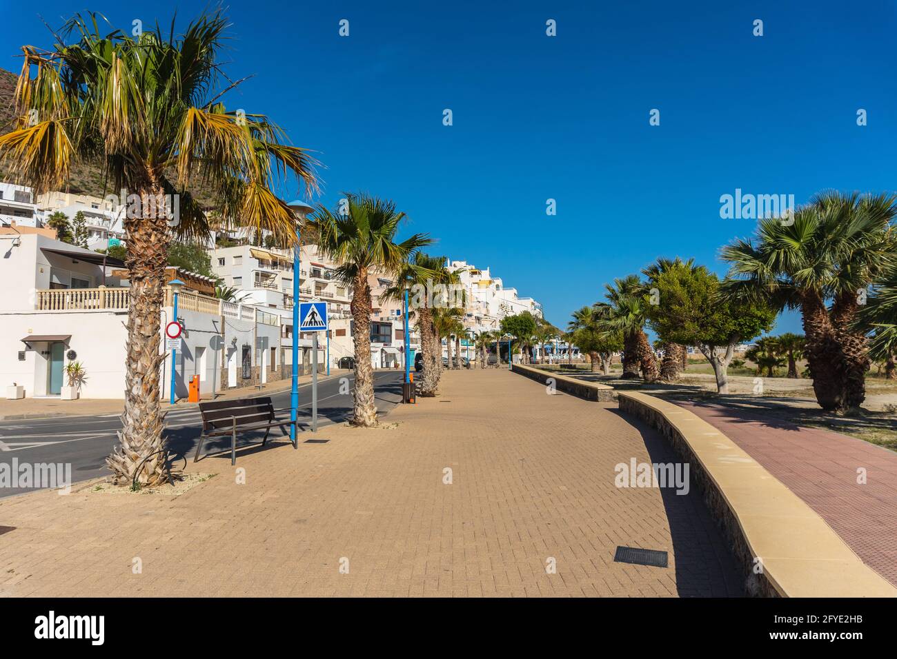 Promenade next to San Jose beach in the town of Nijar Stock Photo - Alamy