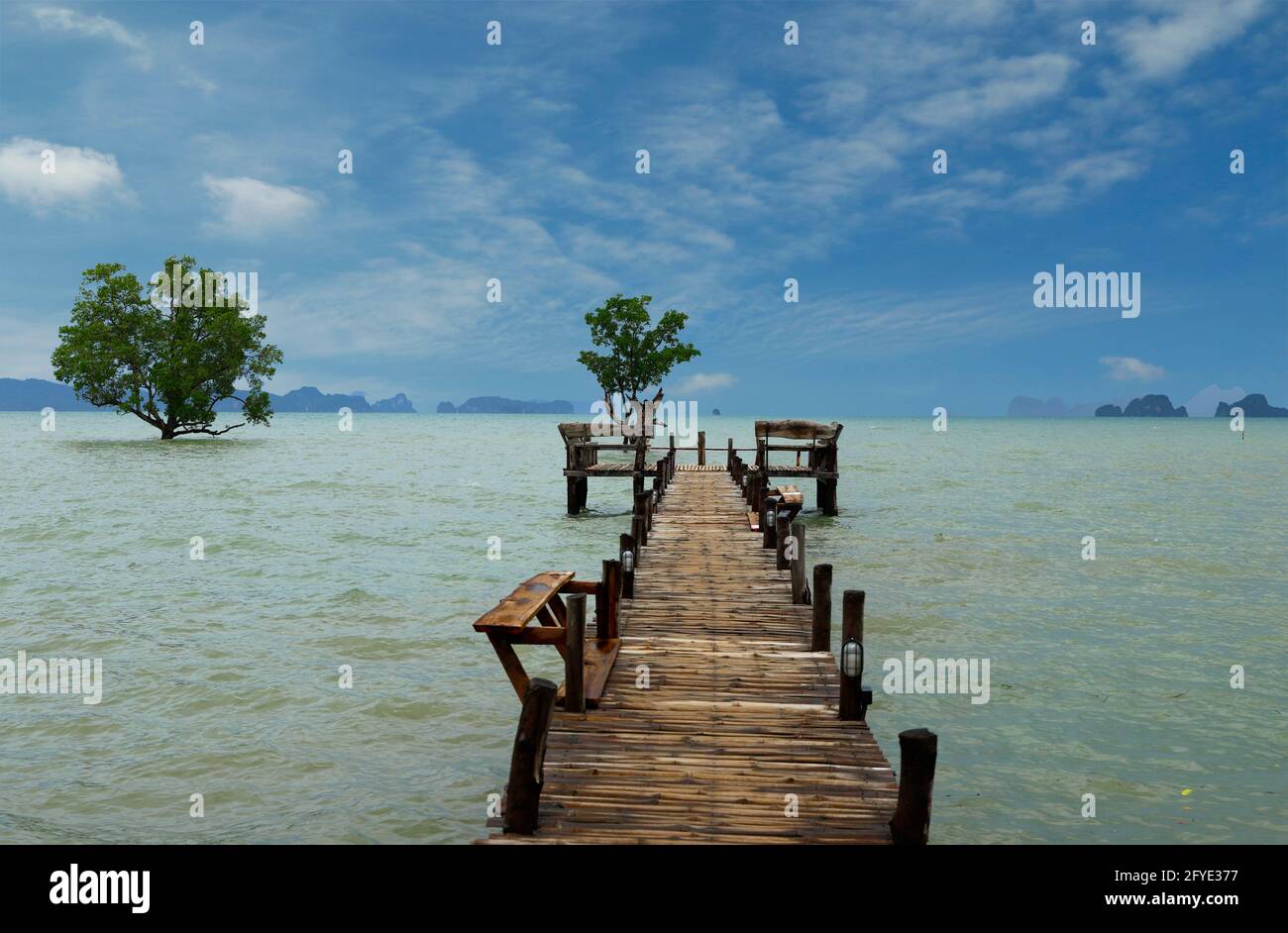 Pier jetty on background sea hi-res stock photography and images - Alamy