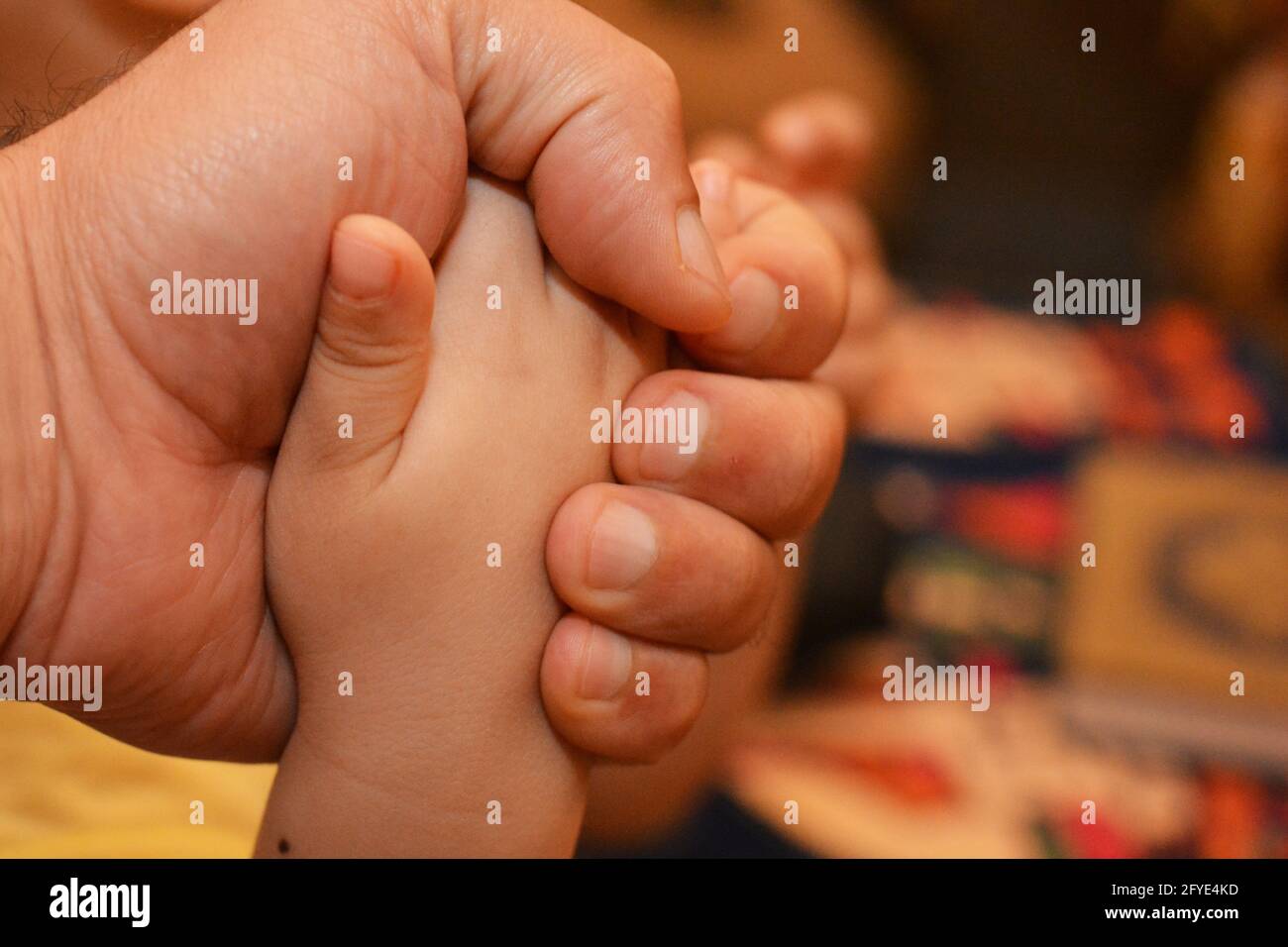 Father's and his son hands. Dad leading son, Father's day concept ...