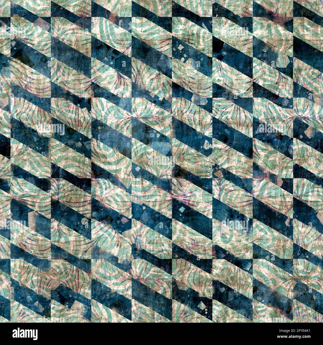 Seamless elegant mixed media pattern in navy, blue, pink, and cream ...