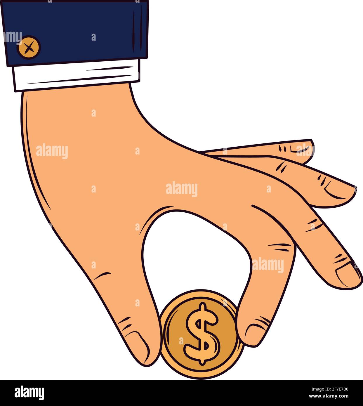 hand push coin Stock Vector Image & Art - Alamy