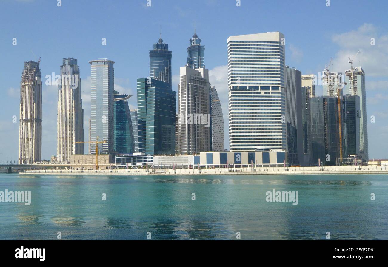 Buildings along the Dubai Water Canal Stock Photo - Alamy