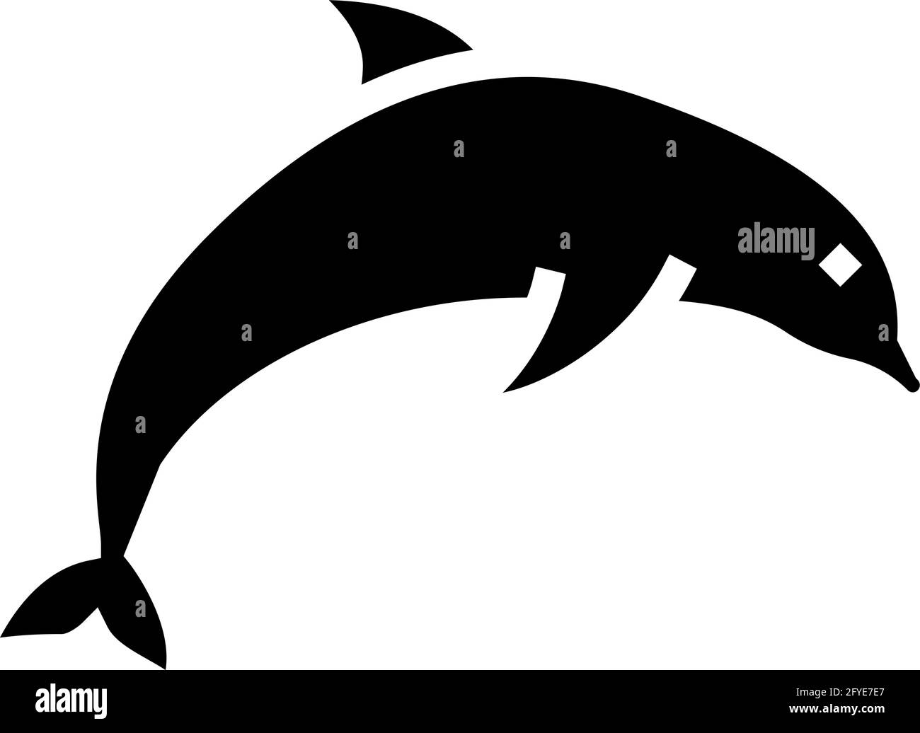 dolphin ocean glyph icon vector illustration Stock Vector Image & Art ...