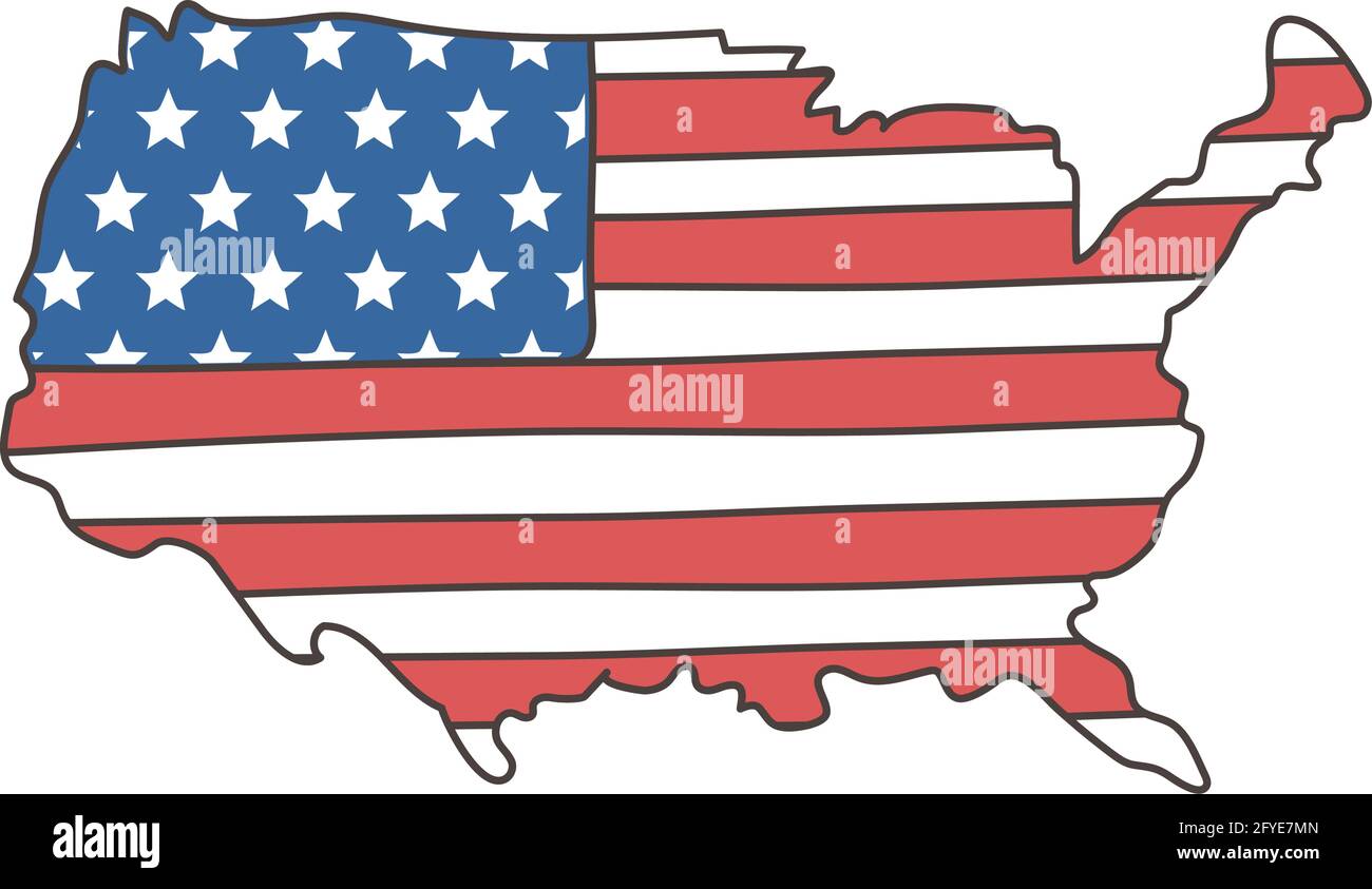 american flag in map Stock Vector Image & Art - Alamy