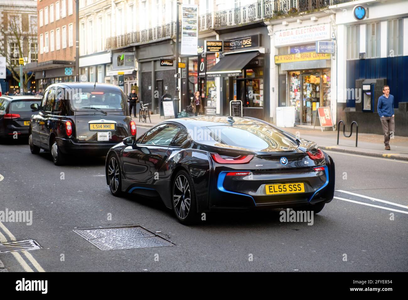 Rear view of luxury new electric BMW i8 edrive car Stock Photo - Alamy