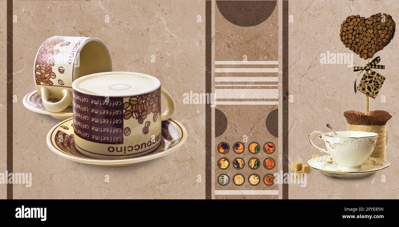 cup illustration image for wall tiles and wall paper design use Stock ...