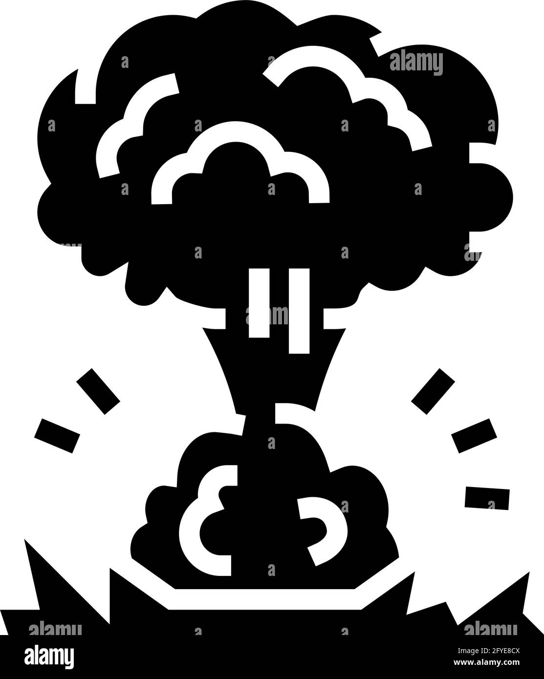 explosion smoke glyph icon vector illustration Stock Vector Image & Art ...