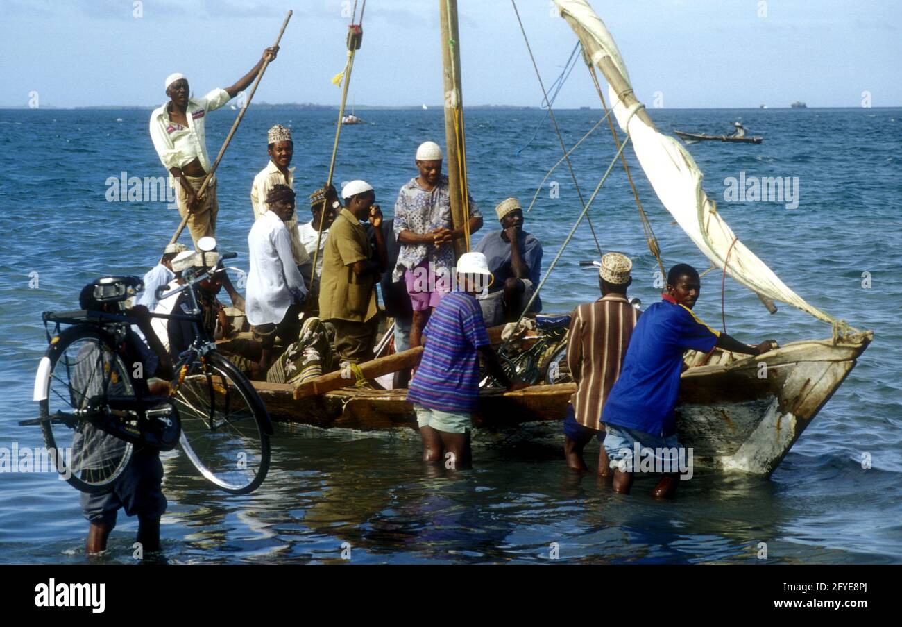 Local transport Mafia Island, Indian Ocean archipelago , Tanzania Stock ...