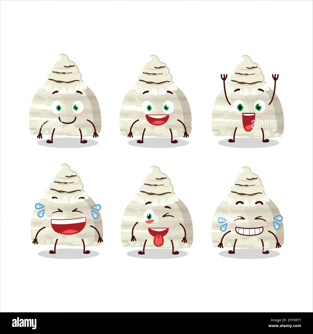 Cartoon character of vanilla ice cream scoops with smile expression ...