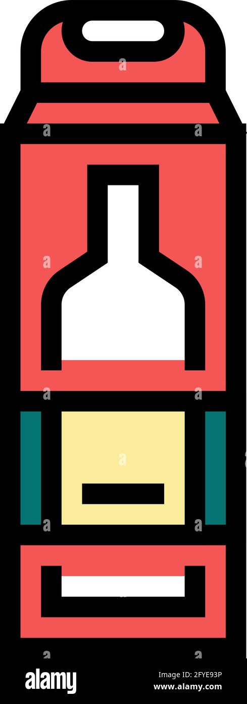 bottle of alcohol box color icon vector illustration Stock Vector Image ...