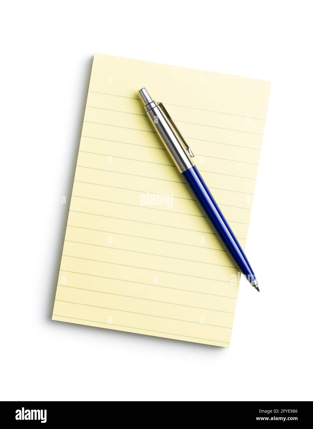 Blank sticky paper notepad and penisolated on white background Stock ...