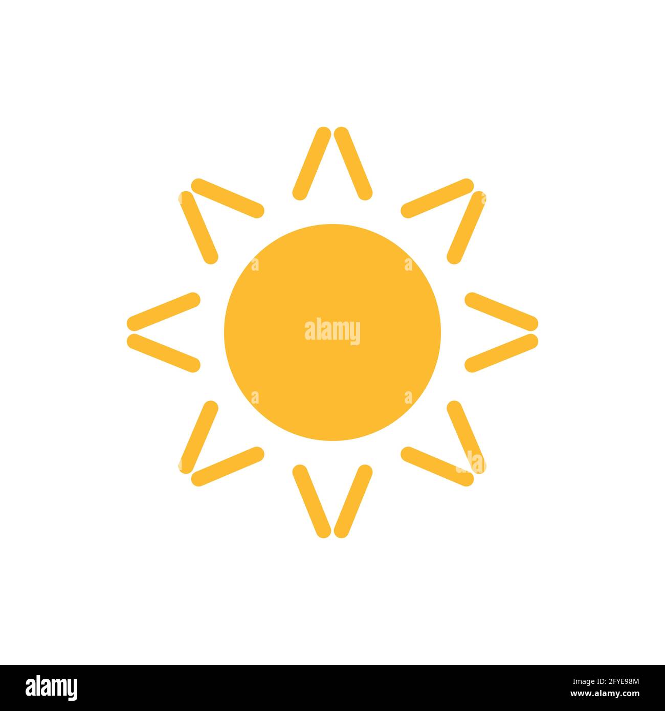 Sun flat icon vector. Summer pictogram. Sunlight symbol. for website ...