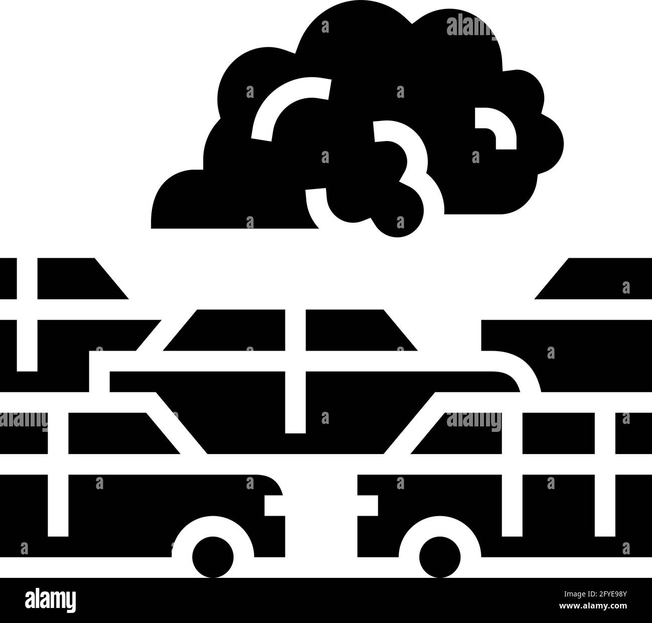 transport car smoke glyph icon vector illustration Stock Vector Image ...