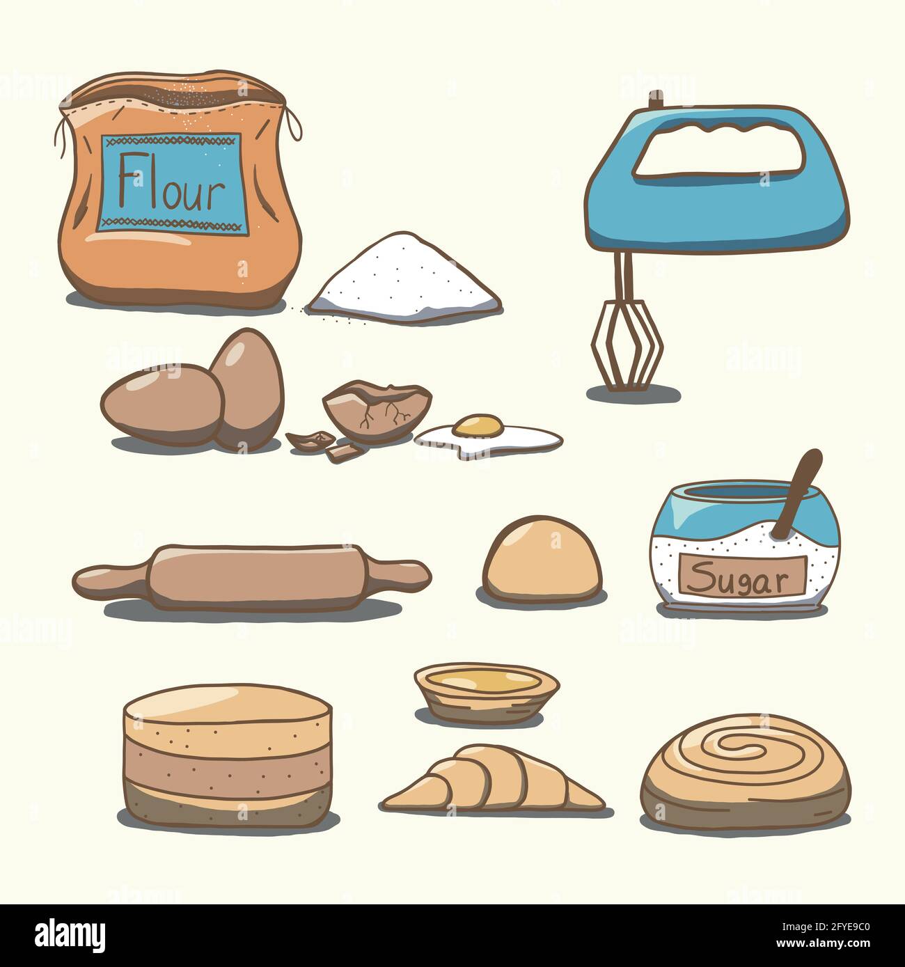 Rolling pin flour in Stock Vector Images - Alamy