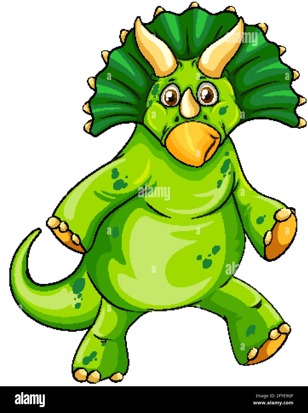 A triceratops dinosaur cartoon character illustration Stock Vector ...