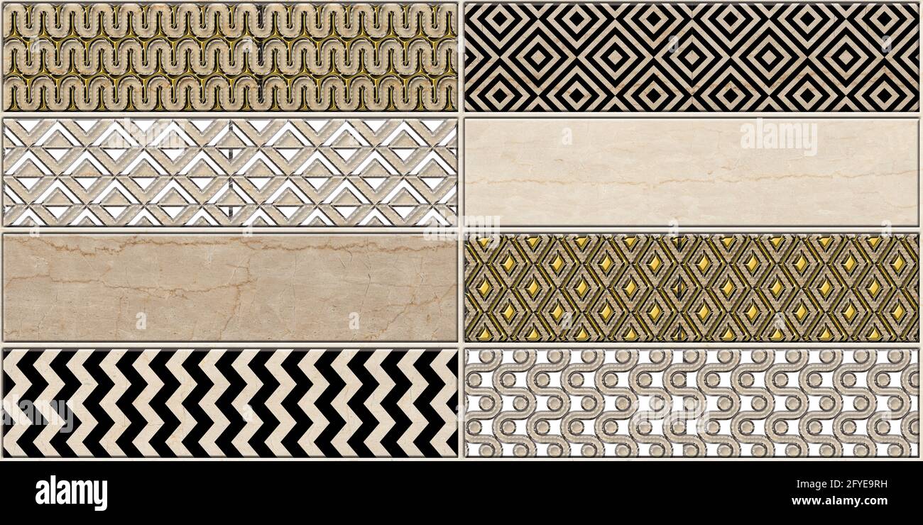 Geometric design shapes wall tiles illustration image Stock Photo - Alamy