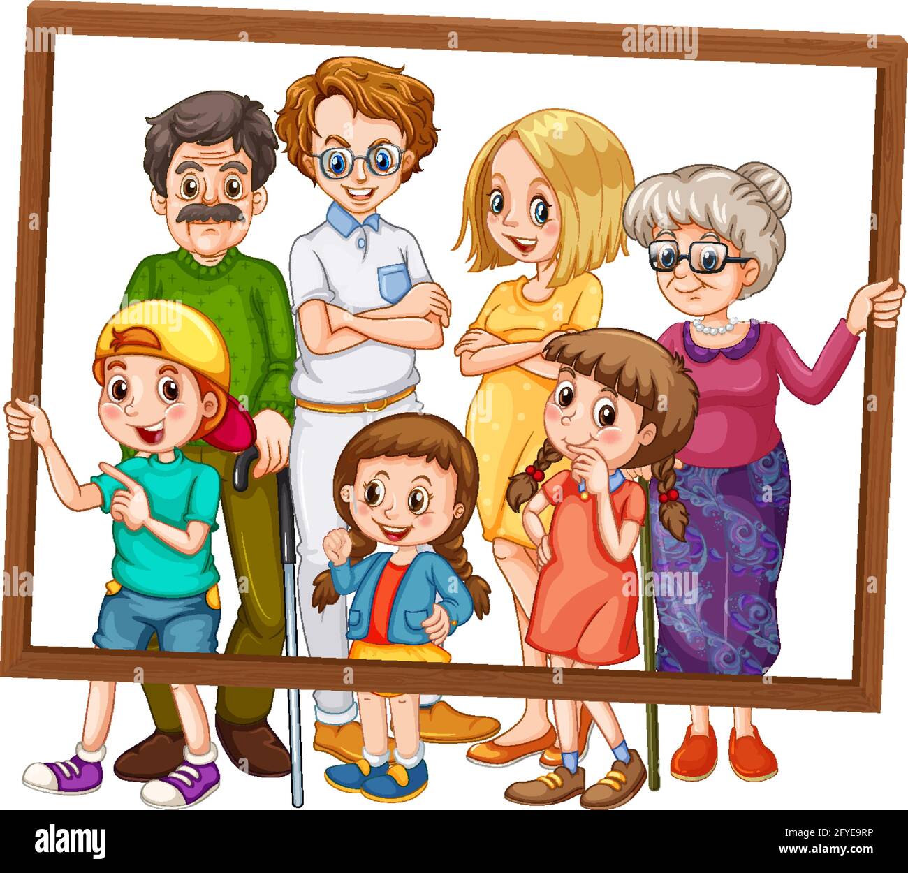 Isolated family picture with photo frame illustration Stock Vector ...