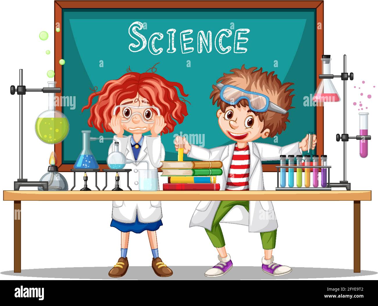 Researcher experiment in the laboratory illustration Stock Vector Image ...