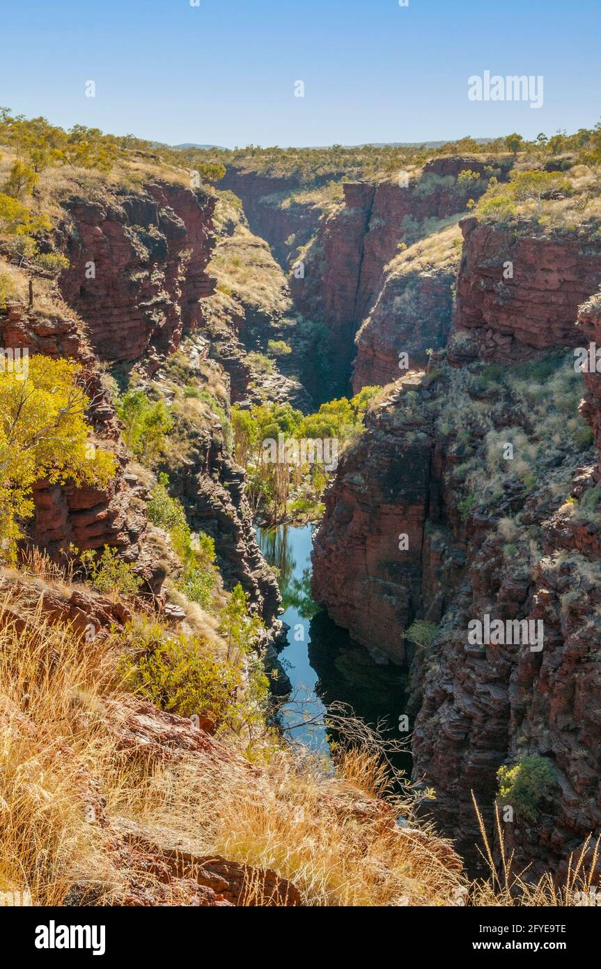 Joffre Gorge from Lookout, Karijini NP, WA, Australia Stock Photo - Alamy