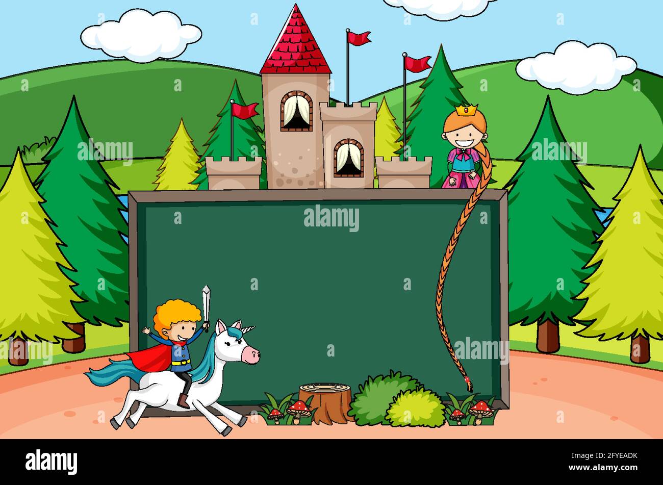 Fairy tale banner template illustration Stock Vector Image & Art - Alamy