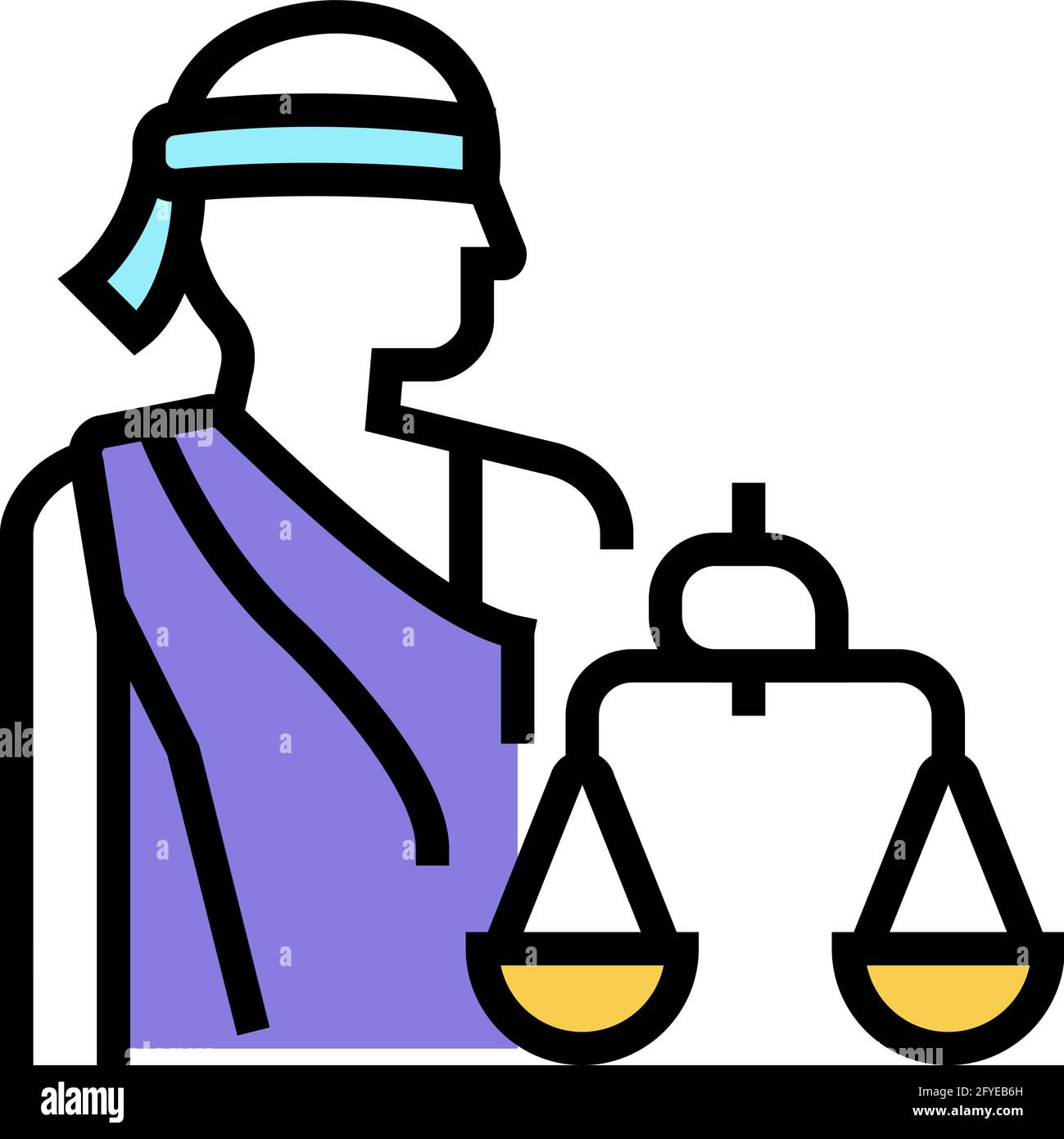 justitia law color icon vector illustration Stock Vector Image & Art ...