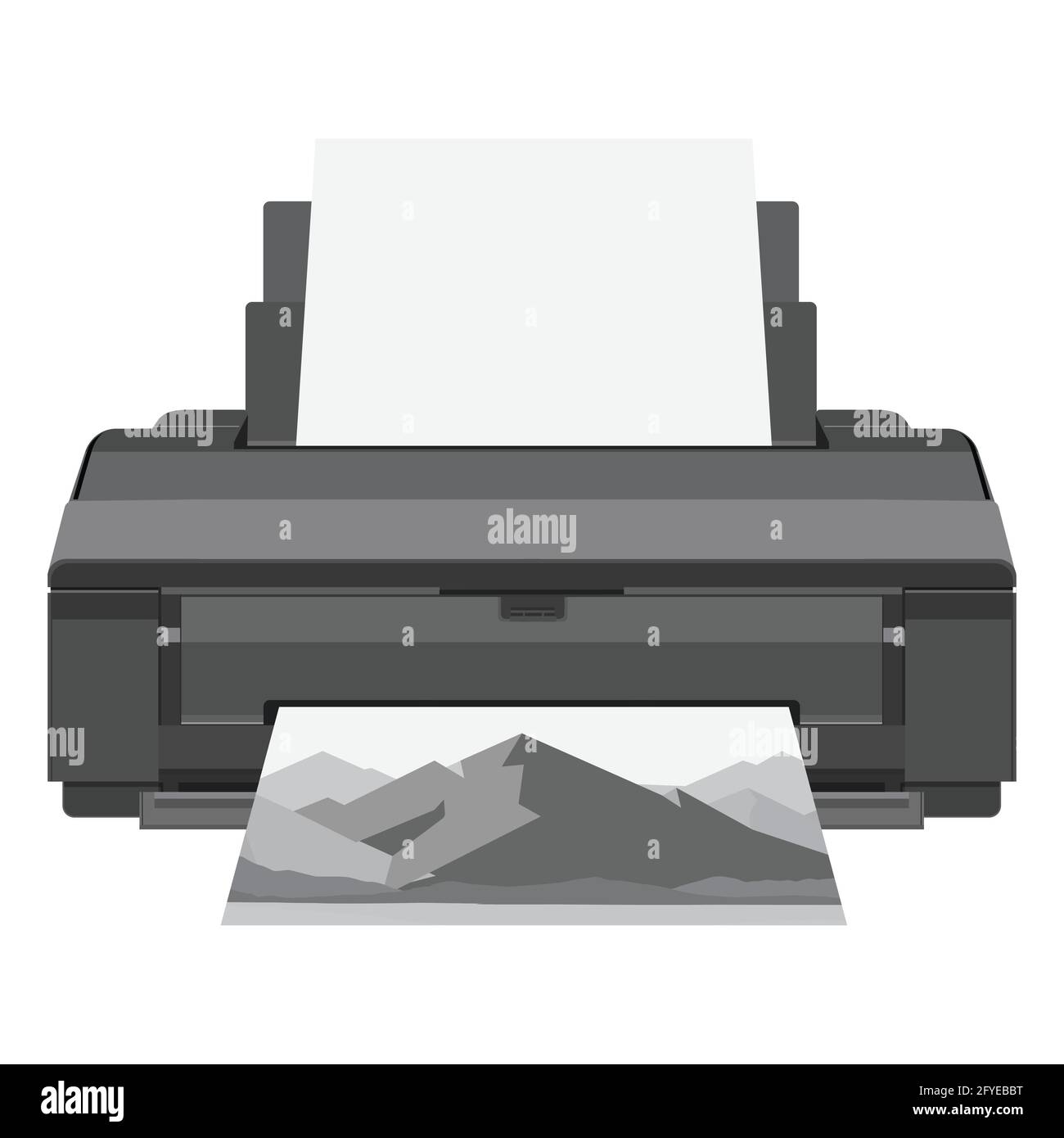 Realistic printer. Vector illustration. Print high quality photo paper ...