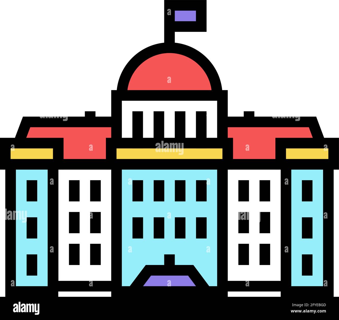 government building color icon vector illustration Stock Vector Image ...