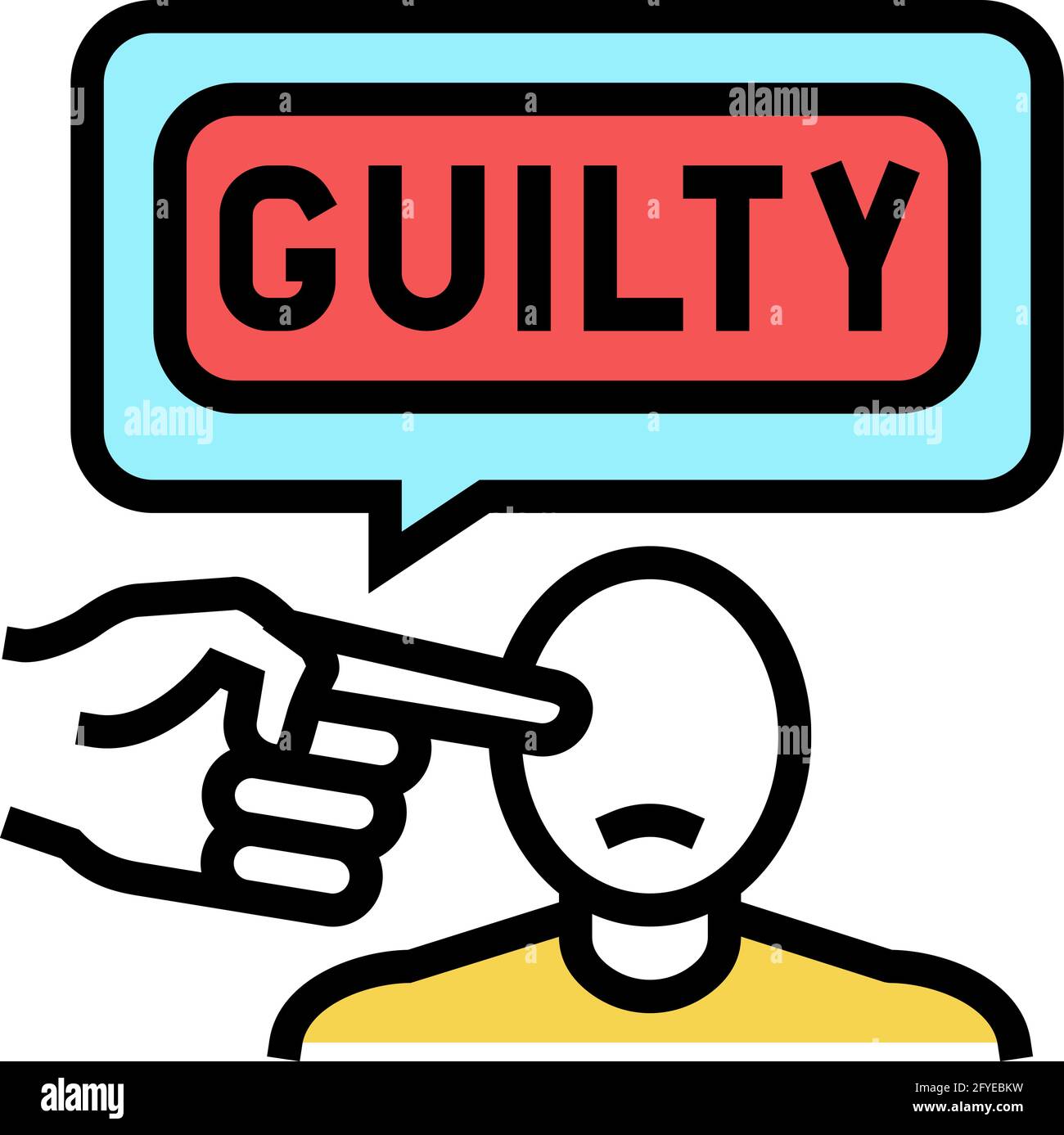 guilty law color icon vector illustration Stock Vector Image & Art - Alamy