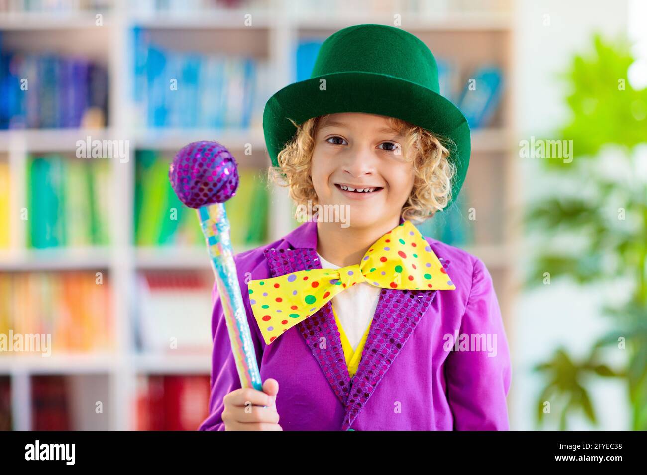 Kids in book character costume. School dress up party. English language ...