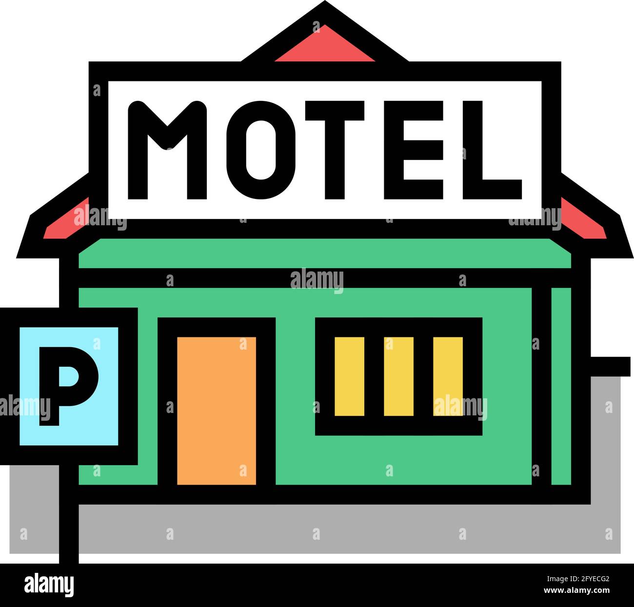 construction motel color icon vector illustration Stock Vector Image ...