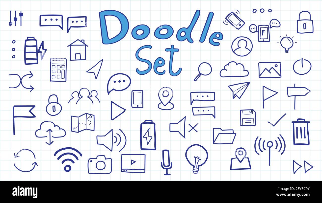Business vector hand drawn doodles element related to startup. Set of ...